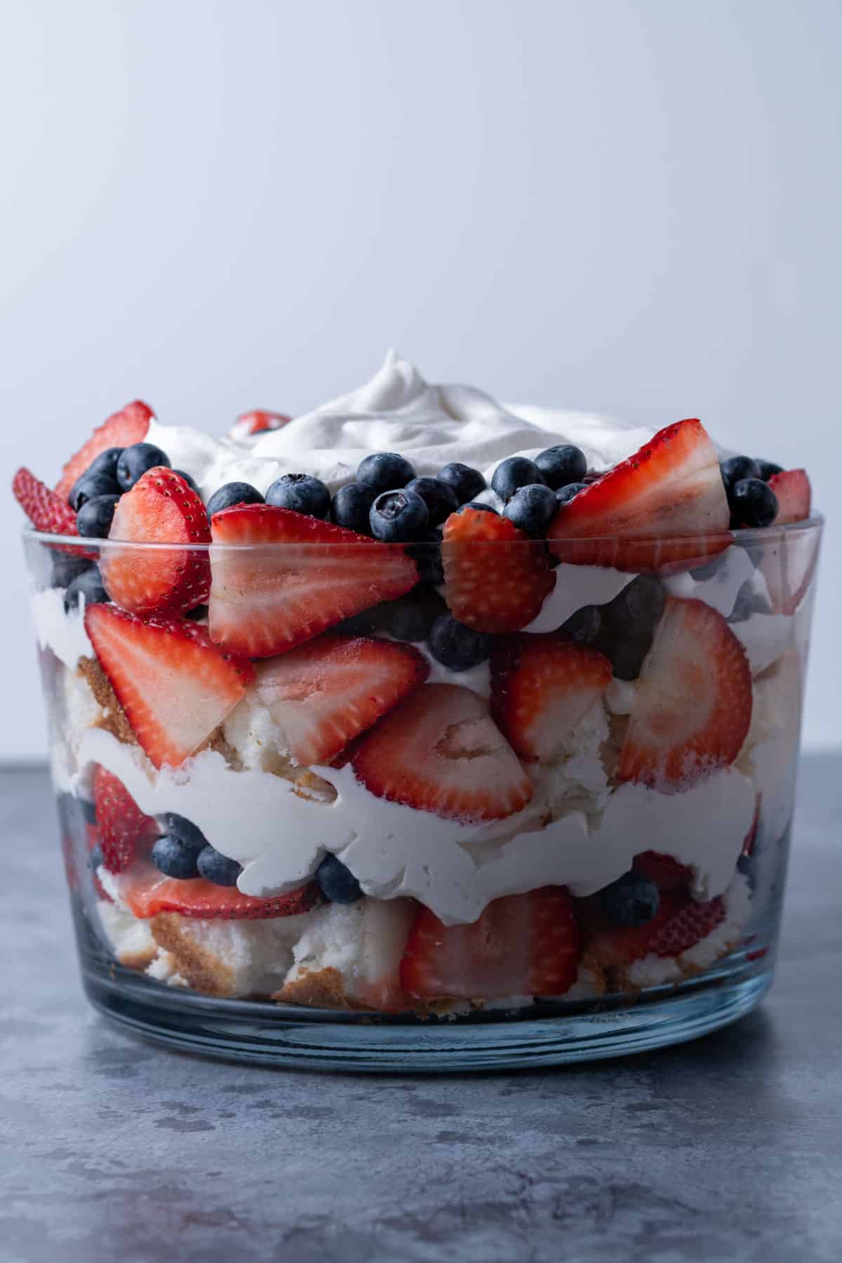 Red, White, and Blue Trifle with Fresh Berries - Mandi of the Mountains