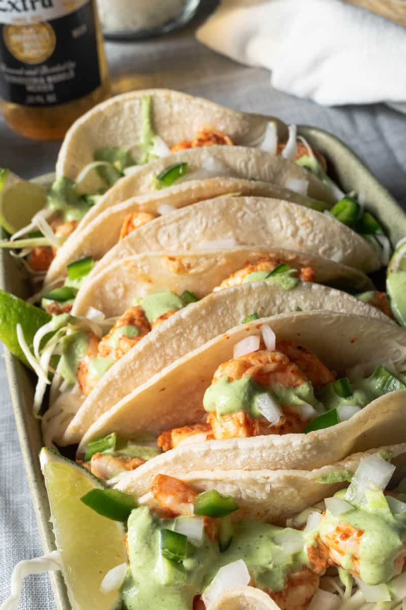 Chili Lime Shrimp Tacos with Tajín & Cilantro Lime Sauce - Mandi of the ...