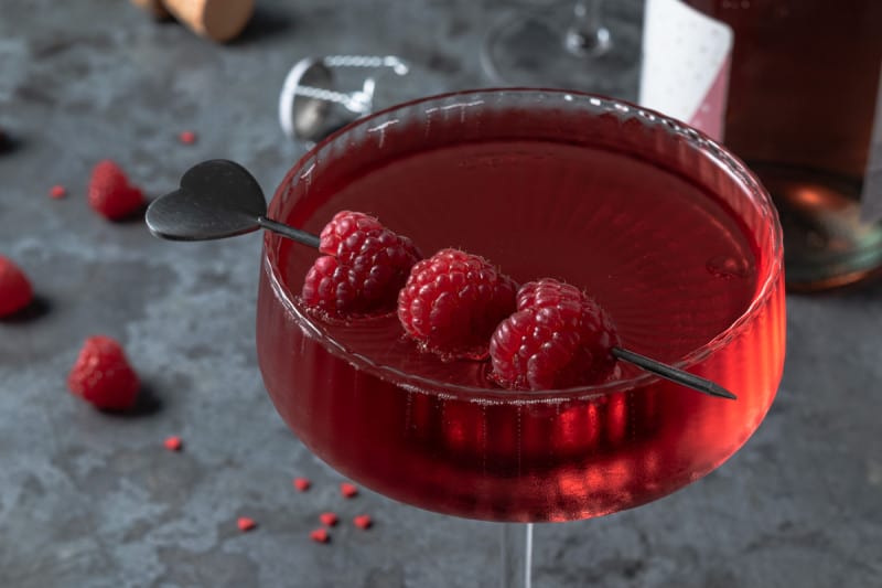Love Potion Cocktail (Raspberry & Champagne) - Mandi of the Mountains