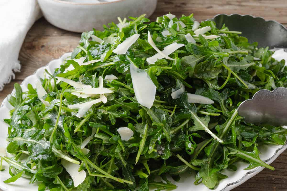 Arugula Salad with Parmesan, Lemon, and Olive Oil - Mandi of the Mountains
