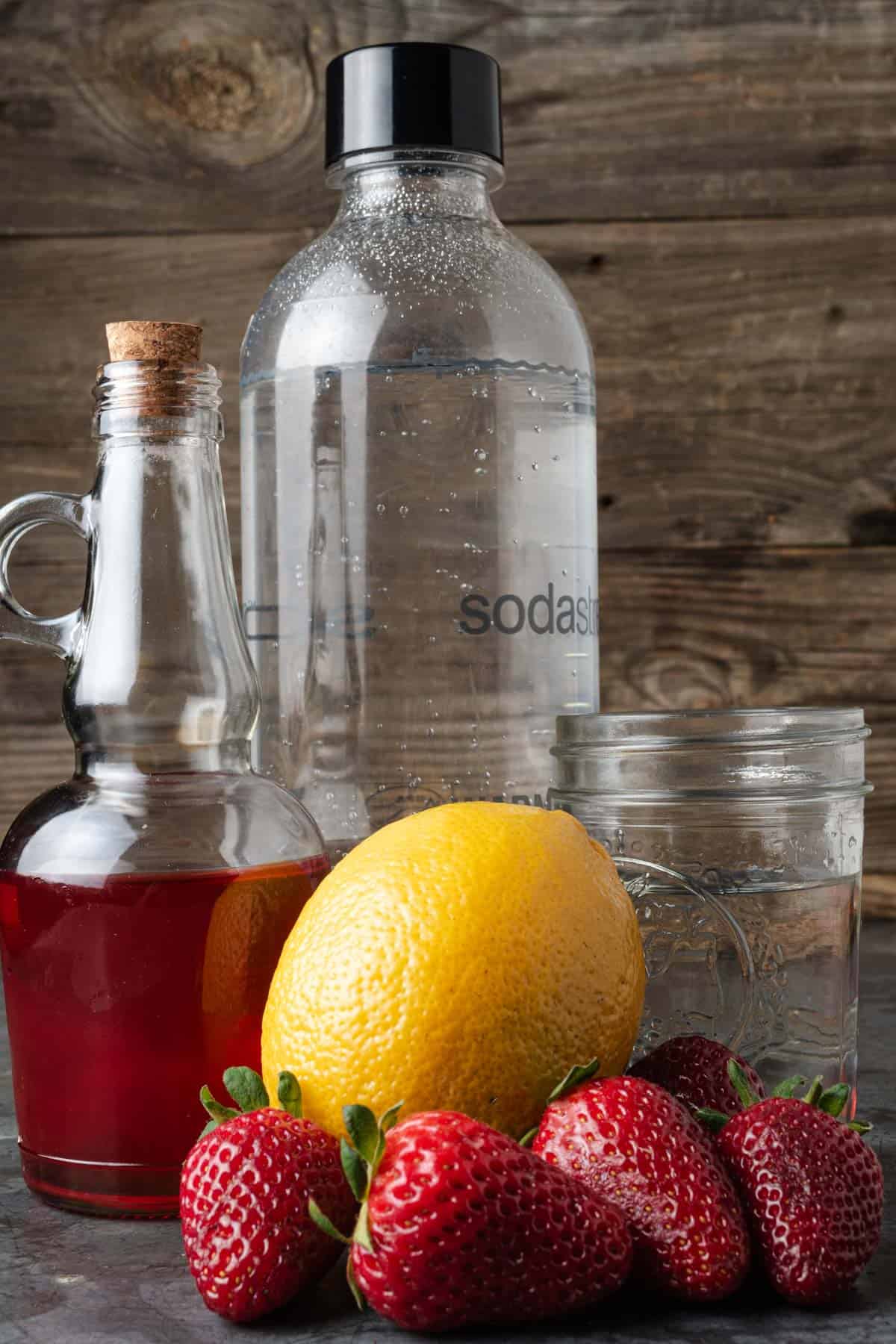 Strawberry Spritzer Cocktail with Strawberry Syrup - Mandi of the Mountains