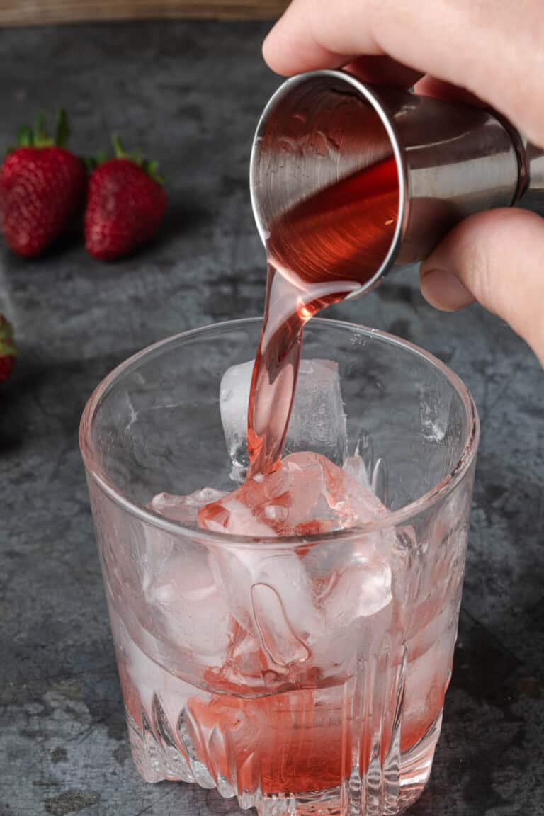 Strawberry Spritzer Cocktail with Strawberry Syrup - Mandi of the Mountains
