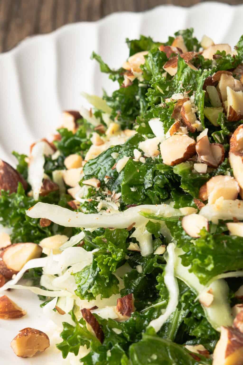 Kale Crunch Salad with Cabbage and Almonds - Mandi of the Mountains