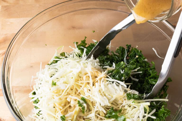 Kale Crunch Salad with Cabbage and Almonds - Mandi of the Mountains